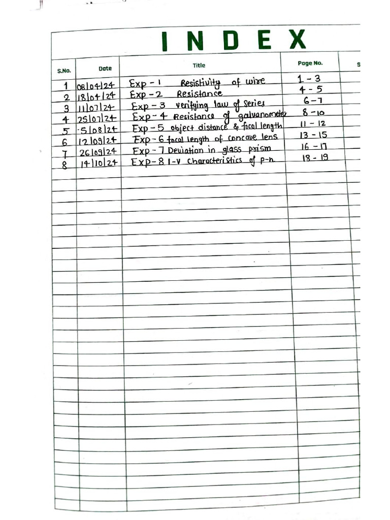 Physics Practical File 2024-25 | PDF