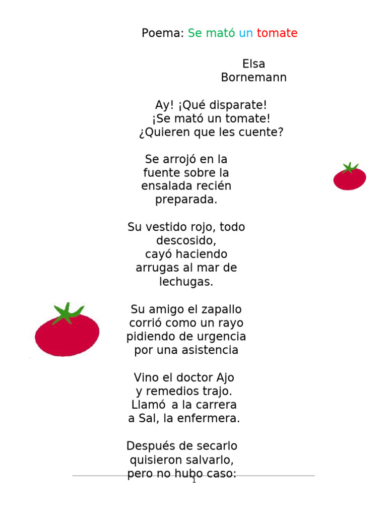 Poema Se Mato Un Tomate | PDF