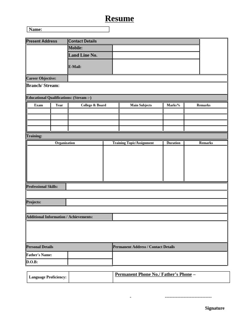 Resume Format | PDF