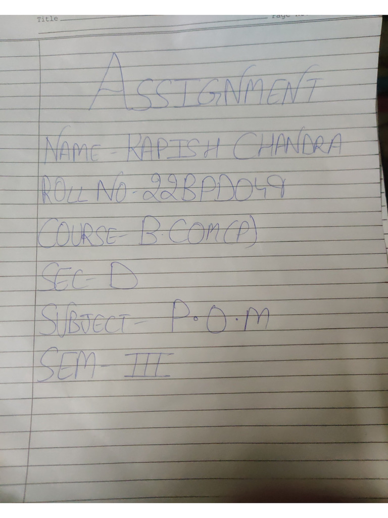 Pom Assignment | PDF