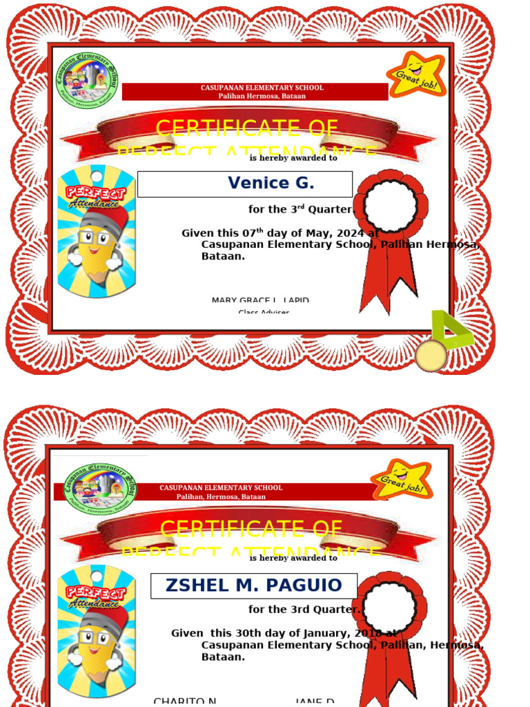 Perfect Attendance | PDF