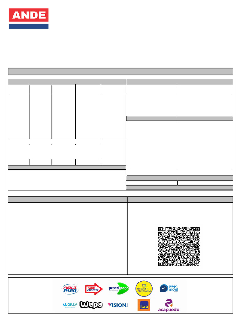 Factura Electrónica ANDE: Detalles y Pago | PDF | Factura