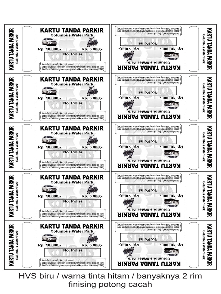 Karcis Parkir Columbus | PDF