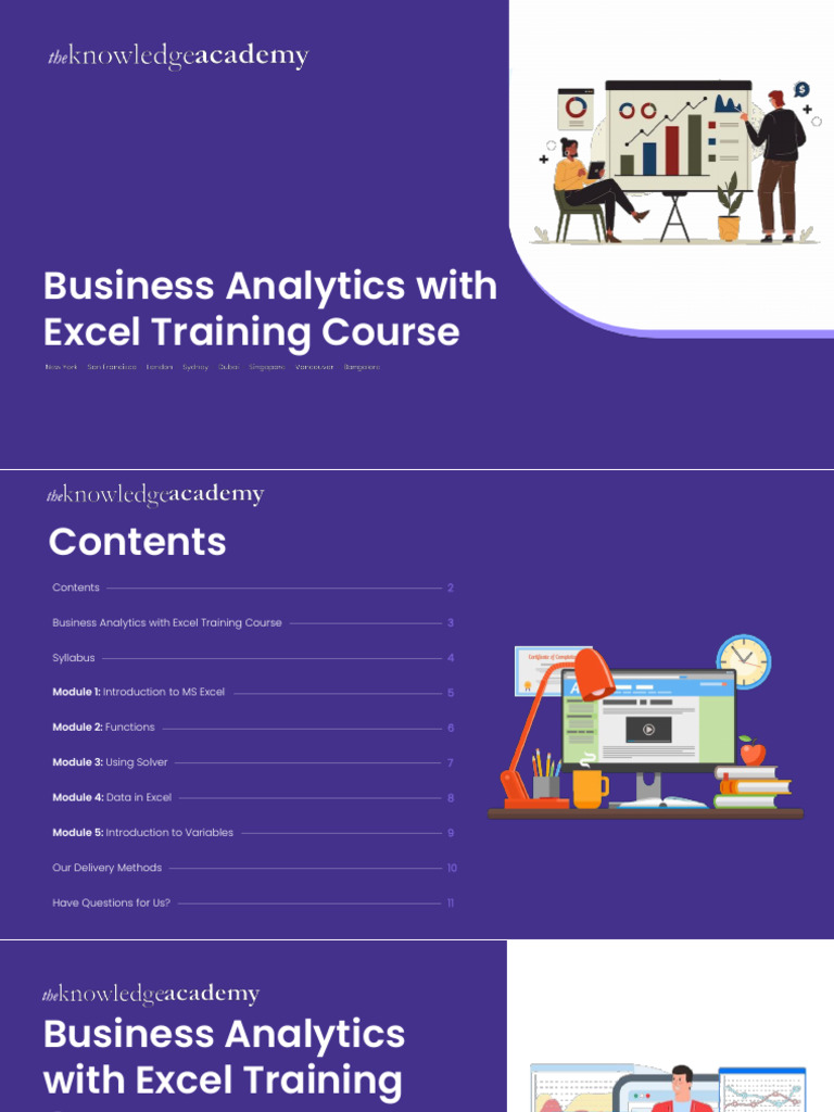 Business Analytics With Excel Training Course | PDF | Microsoft Excel | Analytics