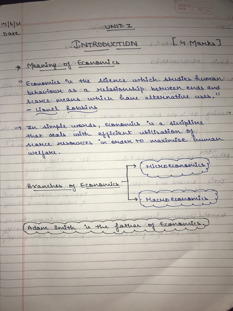 Economics Unit 1 | PDF