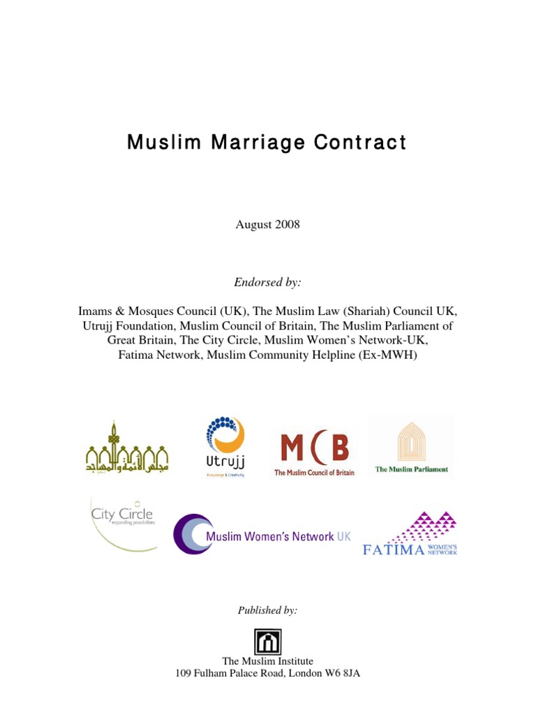Muslim Marriage Contract | PDF