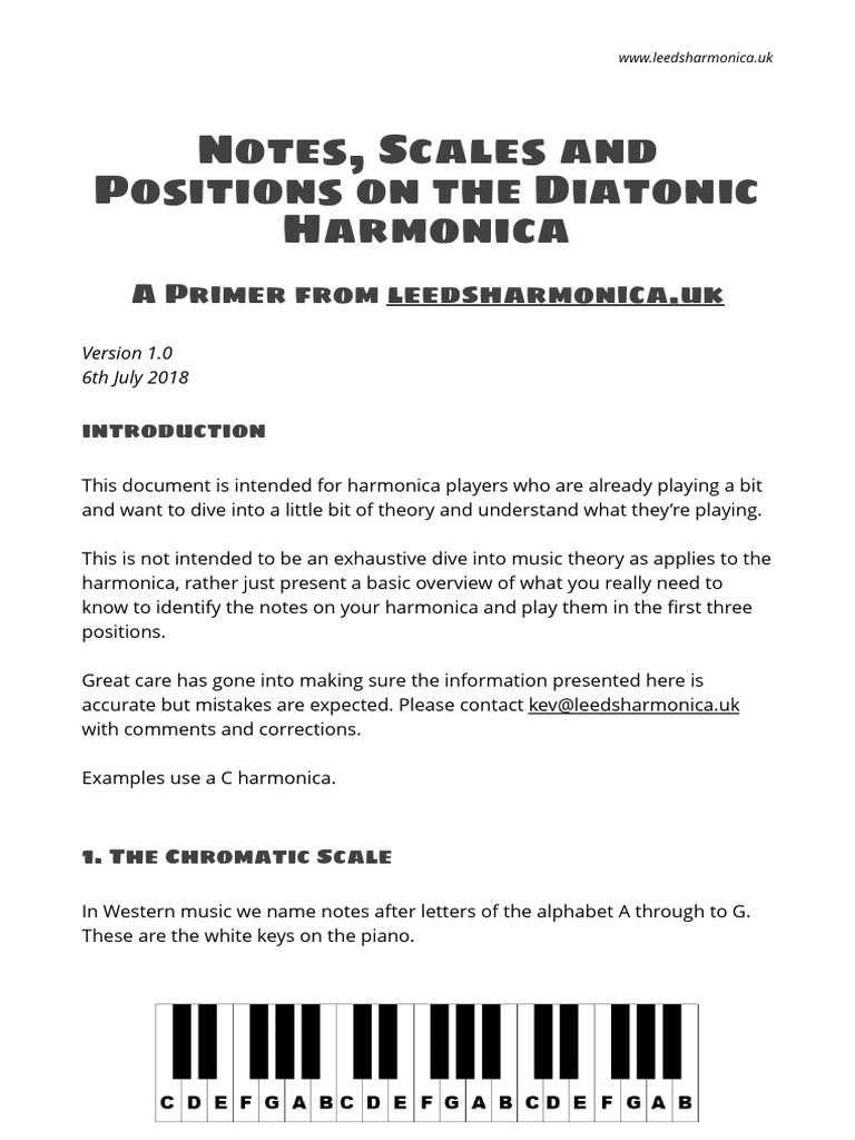 Notes on Your Harmonica | PDF | Scale (Music) | Harmonica