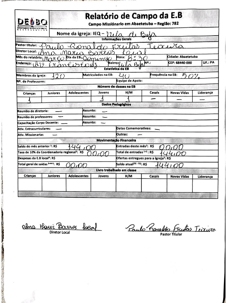 relatório da EBD | PDF