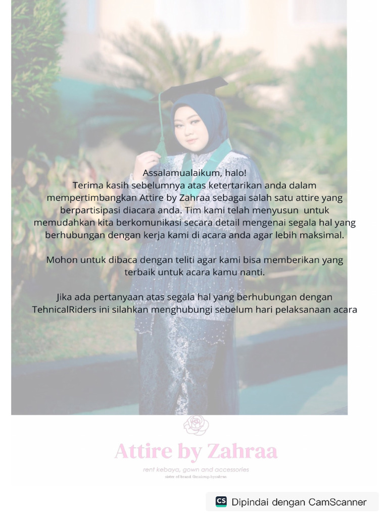 Pricelist Sewa Attire | PDF