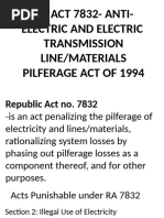 Anti-Pilferage Law Ra 7832 | PDF | Public Utility | Regulatory Compliance