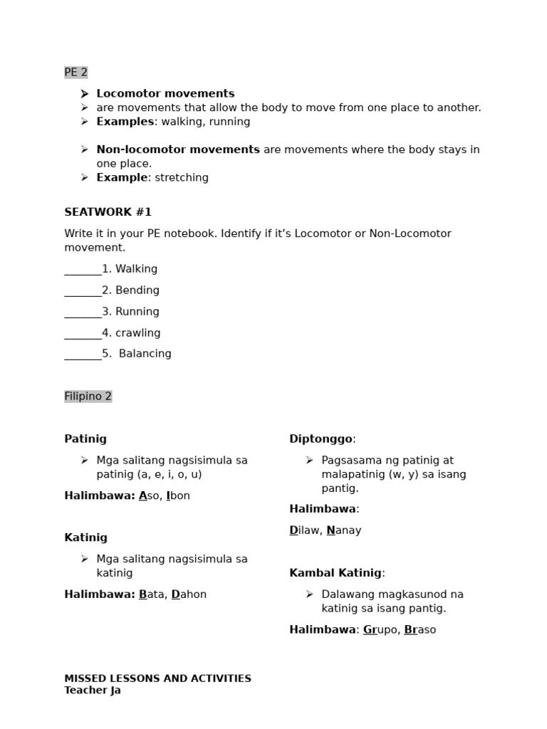 Lesson and Activities 1 | PDF