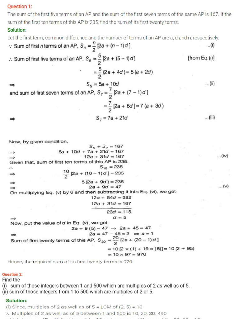 Arithmetic Progression Questions | PDF