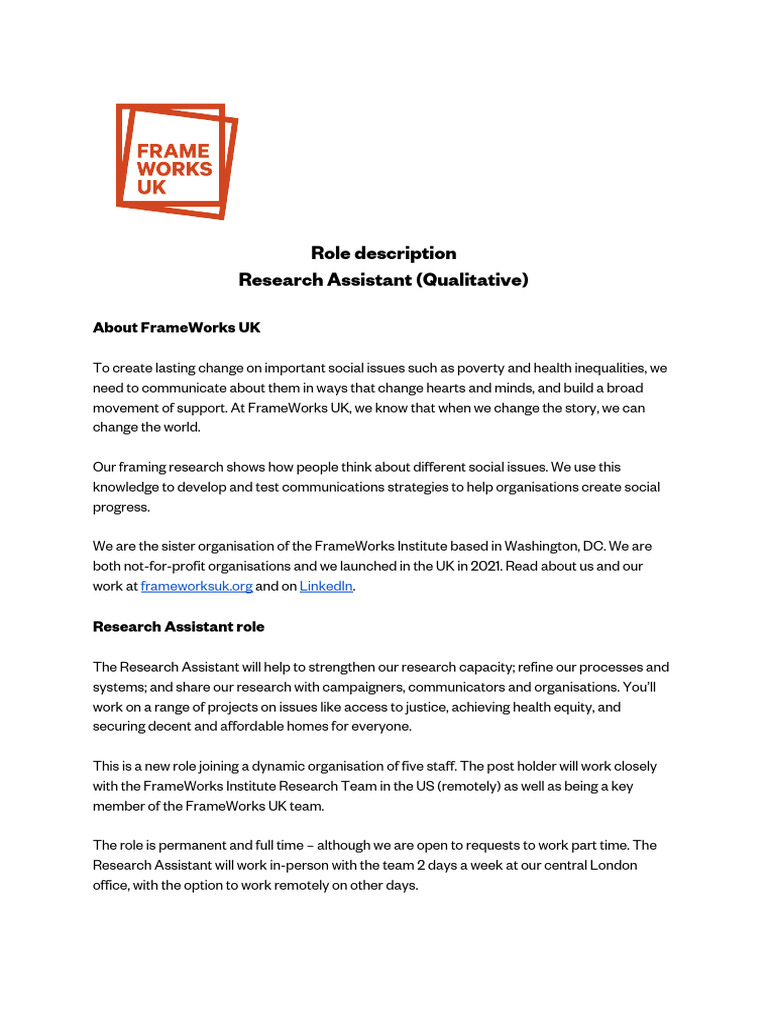 Final-FrameWorks-UK-Research-Assistant-Role-description-Nov-24 | PDF ...