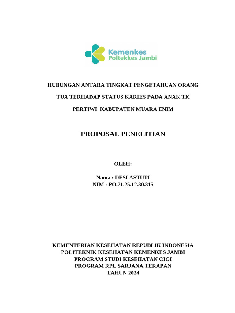 002 Desi Astuti Bab 1 Proposal | PDF