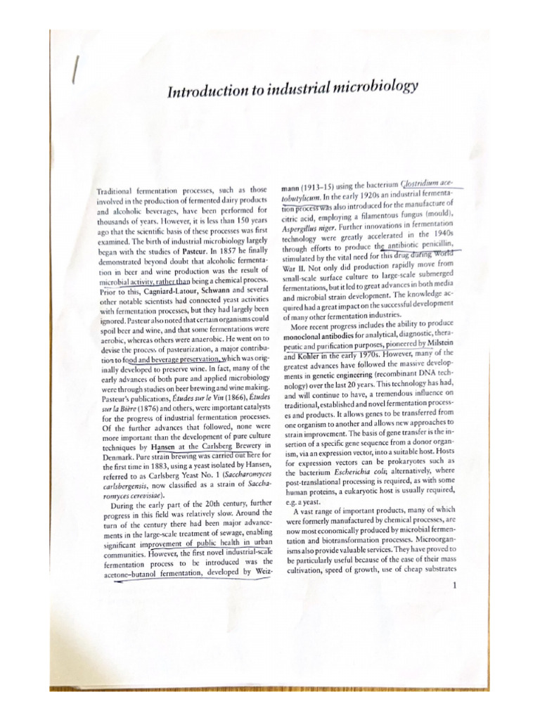Introduction to industrial microbiology | PDF