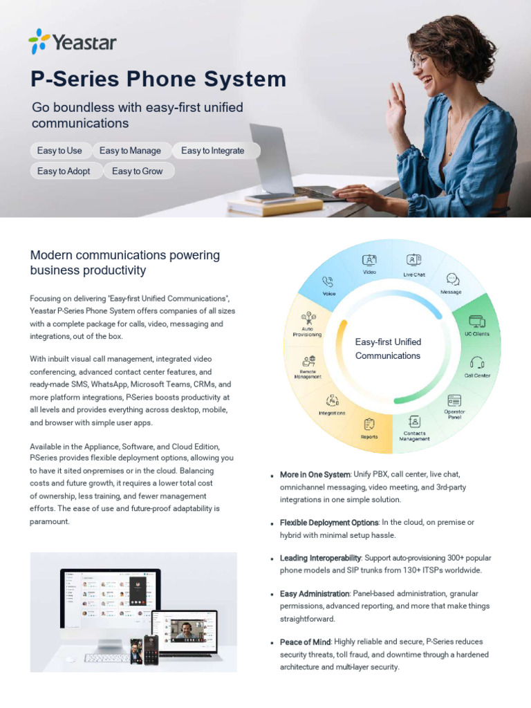 Yeastar P-Series PBX System Datasheet en | PDF | Cloud Computing | Session Initiation Protocol
