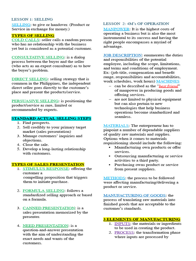 q2 Entrep Reviewer | PDF | Expense | Credit