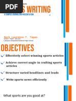 JOURNALISM MODULE 3 (Official) | PDF | Jargon | Sports