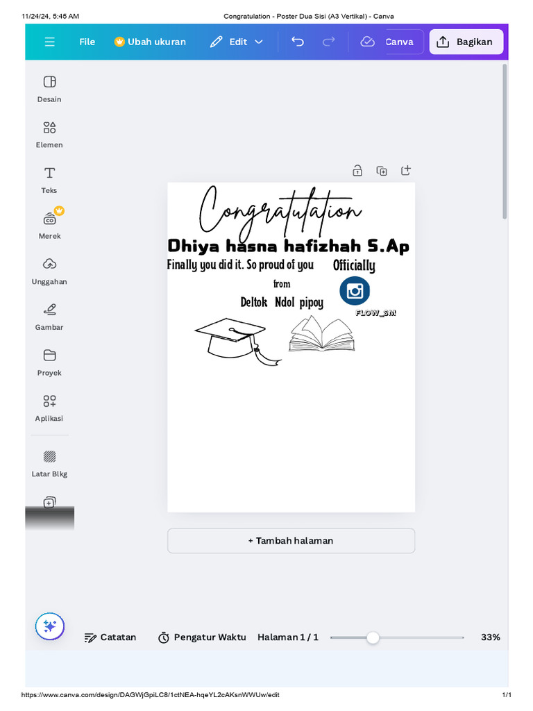 Congratulation - Poster Dua Sisi (A3 Vertikal) - Canva | PDF