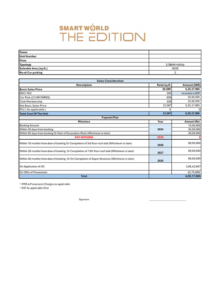3.5bhk - Sample Costing - 99 Plan | PDF | Business | Pricing