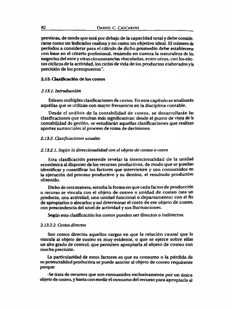 7-Clasificaciones de Costos - Daniel Cascarini | PDF | Contabilidad ...