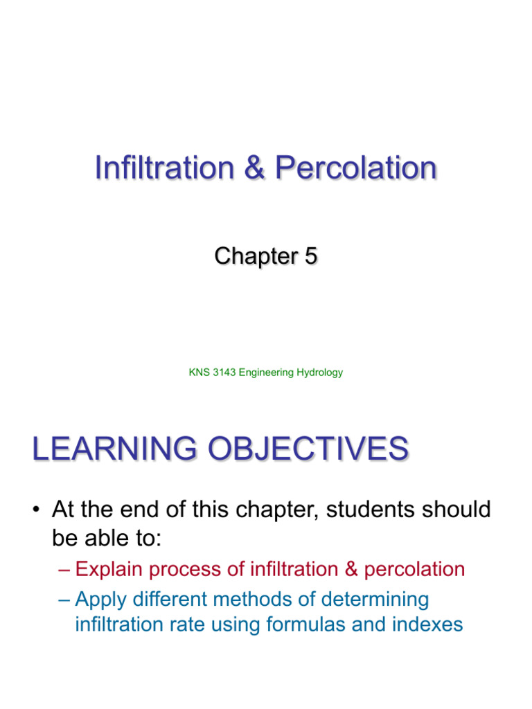 5 Infiltration Percolation For Eleap | PDF | Hydrology | Environmental ...