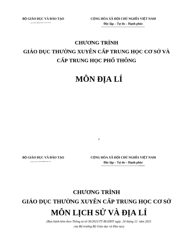 Môn Đia Ly Cap Thcs Va THPT | PDF