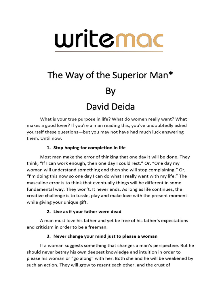 The Way of the Superior Man PDF Guide | PDF | Love