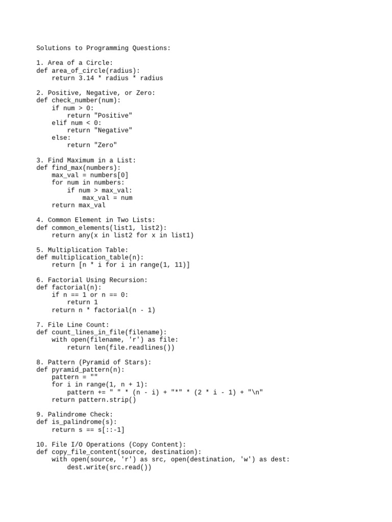 Python_Programming_Solutions | PDF Python_Programming_Solutions | PDF