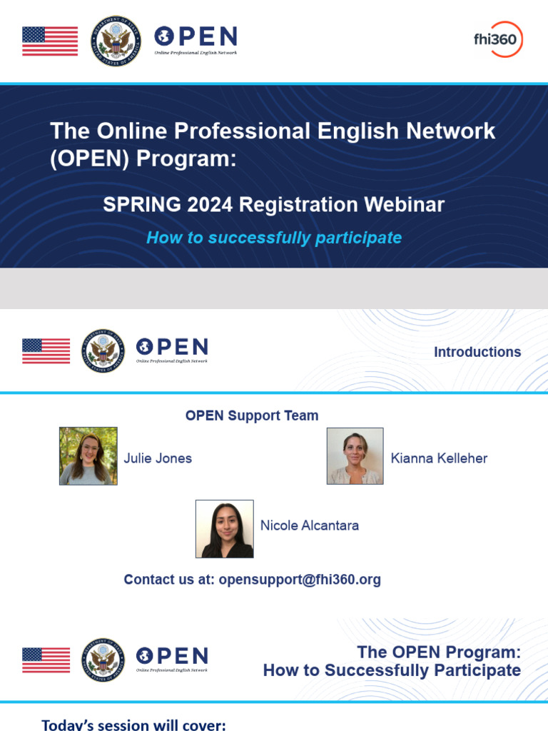 OPEN Program Spring 2024 Registration Guide | PDF | Login | Educational ...