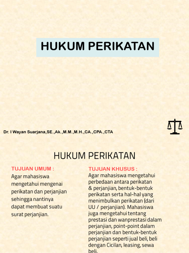 Bentuk dan Sumber Perikatan Hukum | PDF