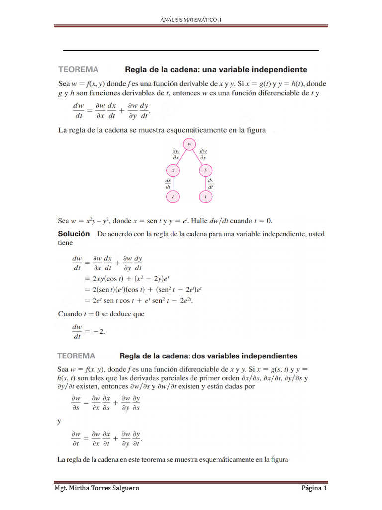 Regla de La Cadena-Derivada Implicita-Derivadas de Orden Superior | PDF | Ecuación diferencial ...