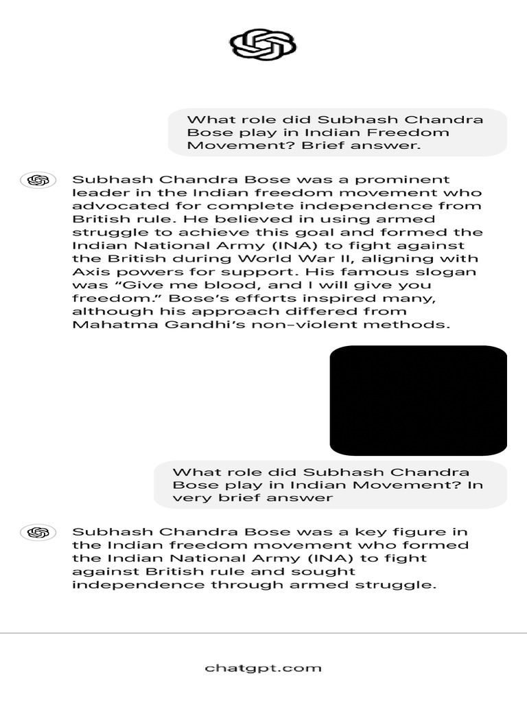 Subhash Chandra Bose's Role | PDF