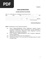 Family Income Certificate Format | PDF