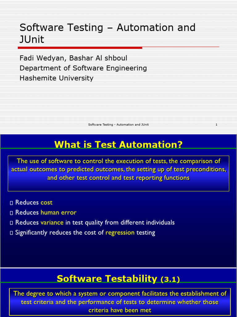 03 Test Automation Junit Pdf Class Computer Programming Method 8182