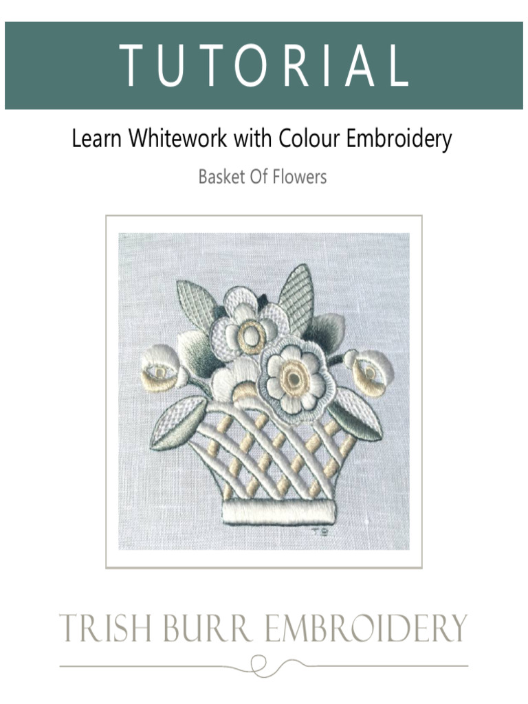 Flower Basket Lesson | PDF | Embroidery | Surgical Suture