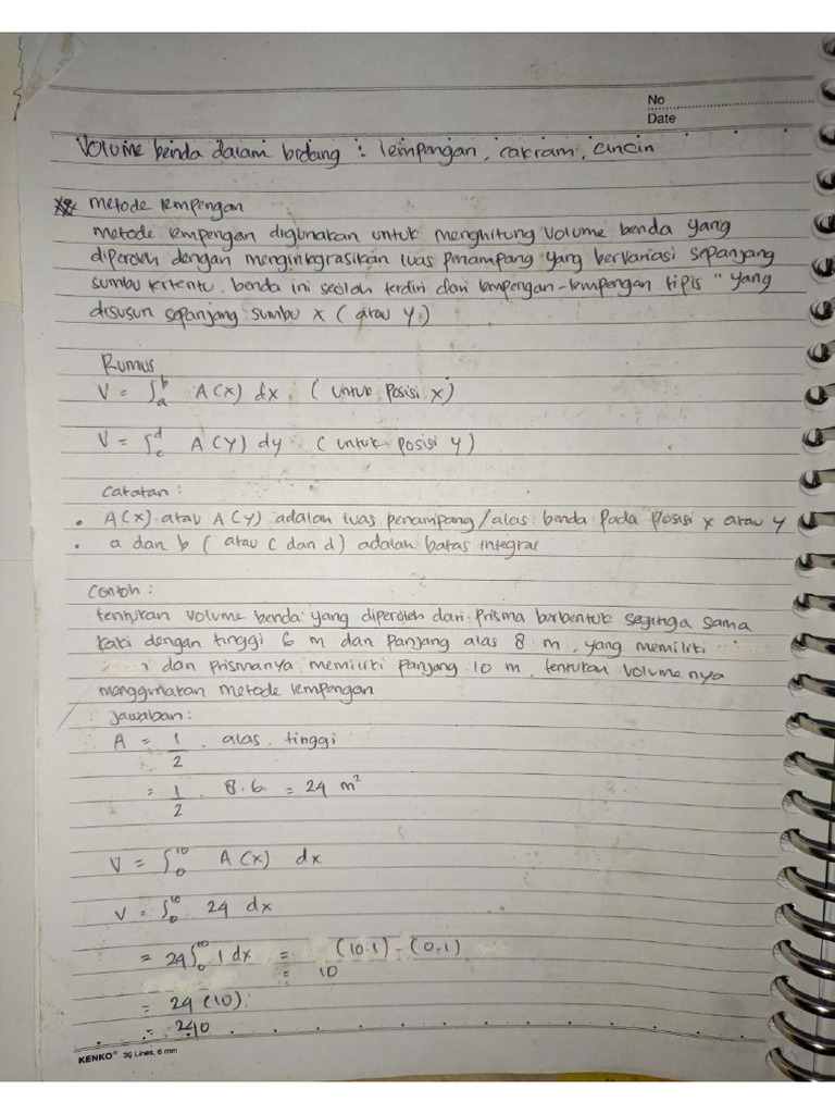 Volume Benda Dalam Bidang Kelompok 6 | PDF