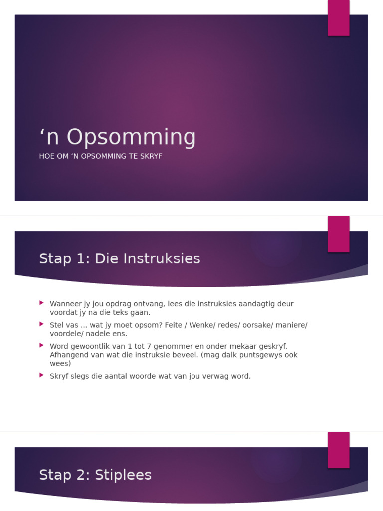 Opsomming 1 | PDF