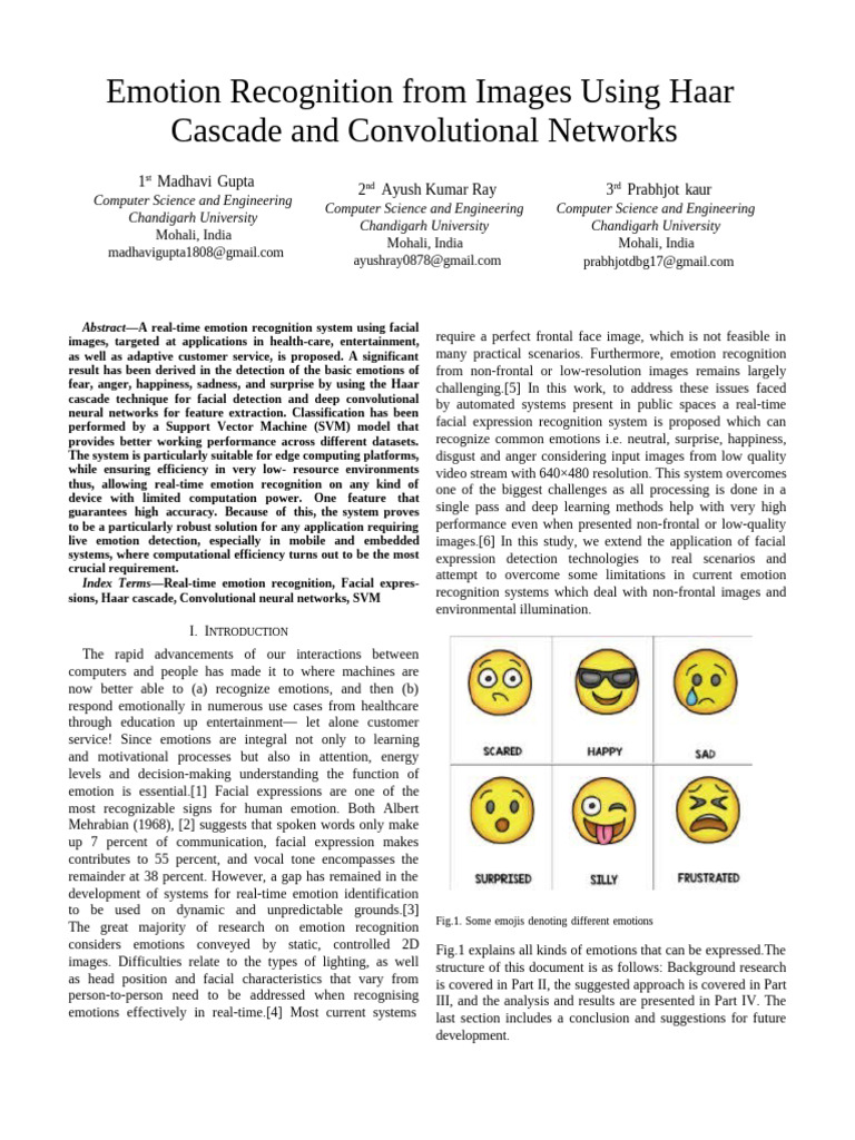 Real Time Emotion Detection (Research Paper) | PDF | Artificial Neural Network | Emotions