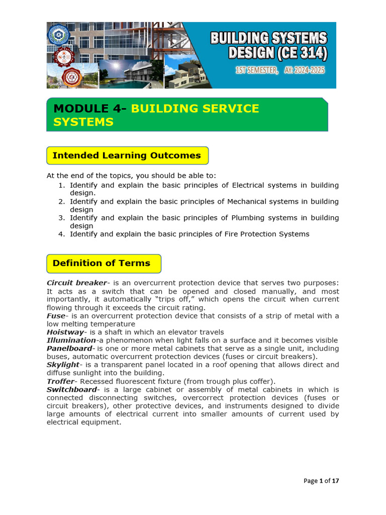 05 Module 4 Bldg. Service Systems | PDF | Fire Sprinkler System | Elevator