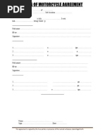 Motorcycle Sale Agreement Template | PDF