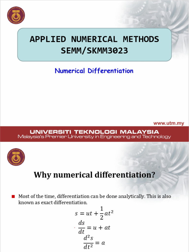 Numerical Differentiation Methods Explained | PDF | Finite Difference ...