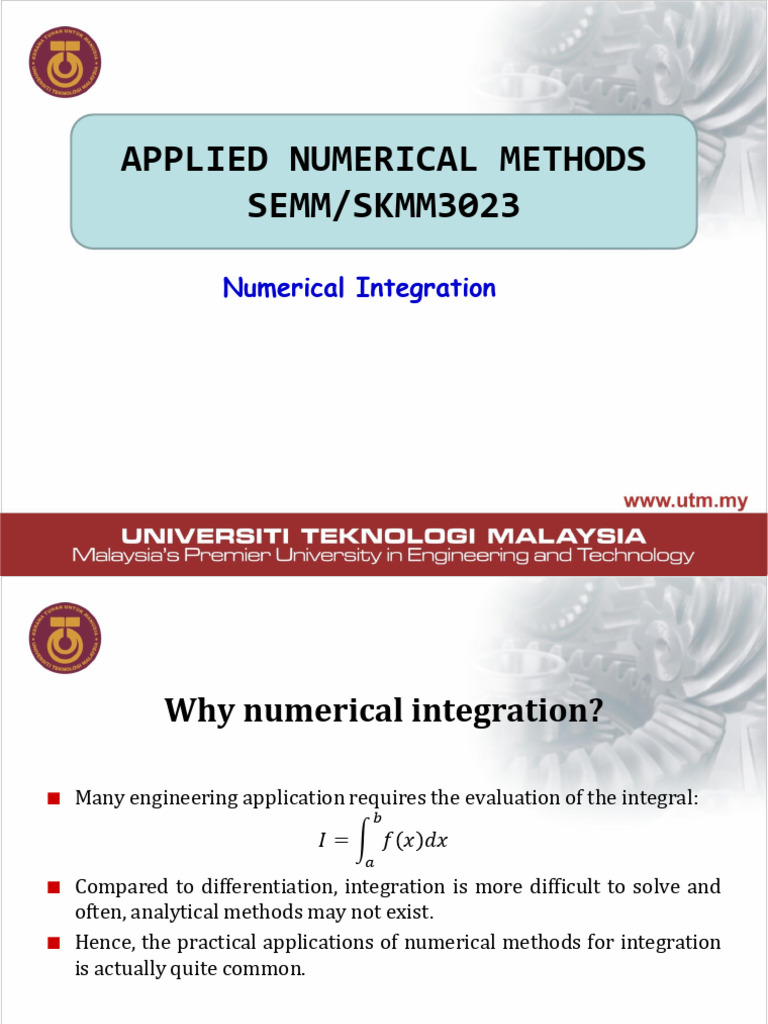 Numerical Integration Methods Explained | PDF | Integral | Mathematics