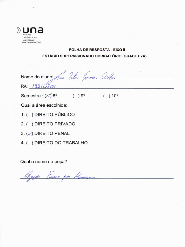 Peça Processual Alegações Finais Por Memoriais | PDF