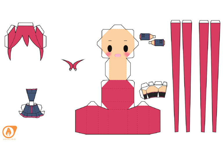 Teto Kasane Chibi Doll Paper Craft | PDF