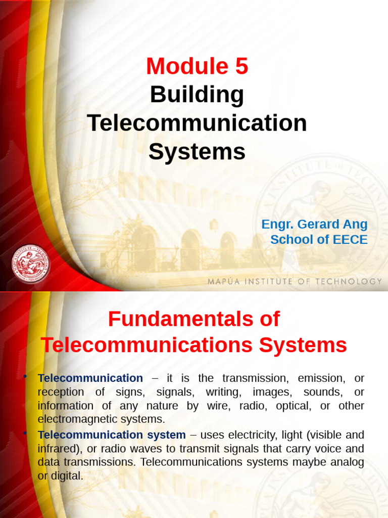 Telecommunication Systems Overview | PDF | Transmission Medium ...