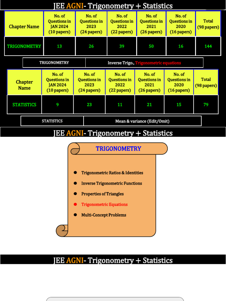 18. JEE Mains JAN 2024 PYQs_ Trigonometry + Statistics | PDF ...