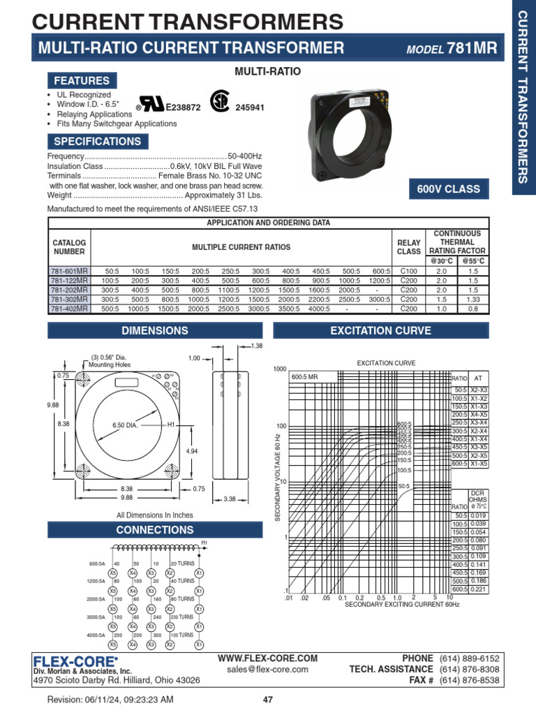 Flex Core - 781MR Solid Core Current Transformers 1 | PDF | Transformer | Electricity