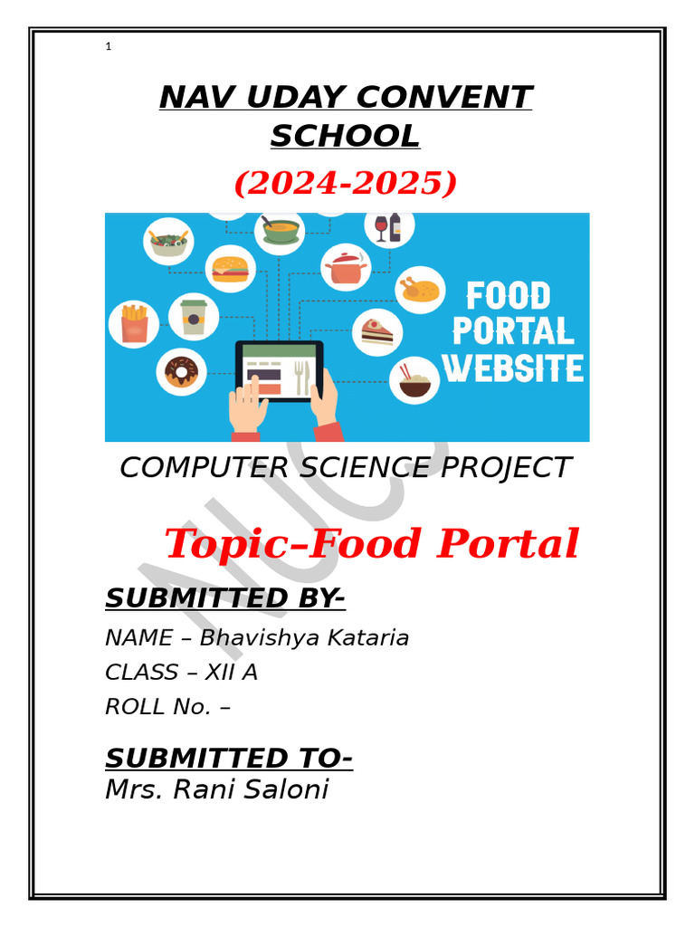 Nav Uday CS Project File | PDF | Computing
