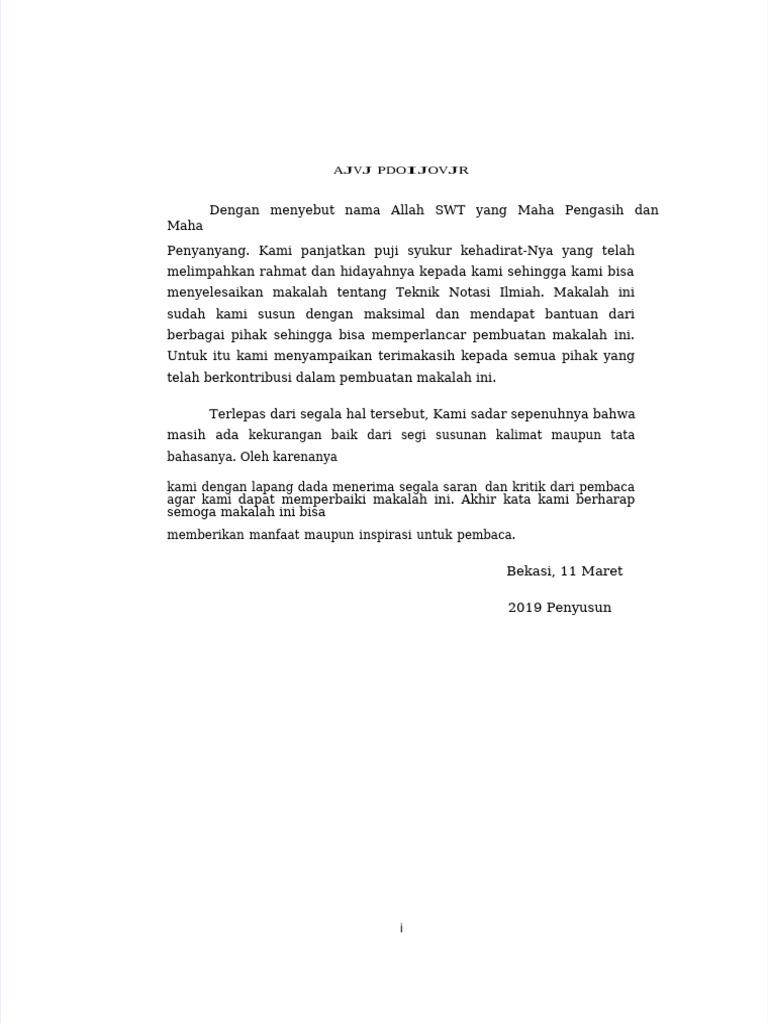 PDF Makalah Teknik Notasi Ilmiah | PDF